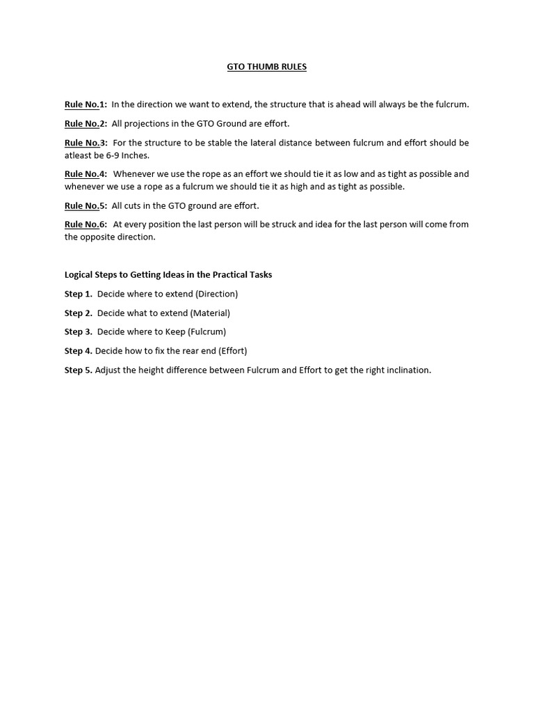 GTO Thumb Rules | PDF