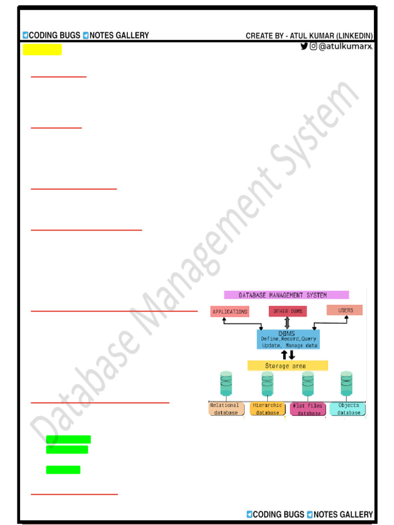 DBMS Full Notes | PDF | Databases | Relational Database DBMS Full Notes | PDF | Databases | Relational Database
