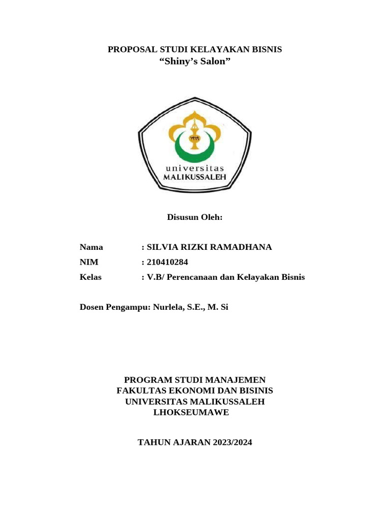 Proposal Studi Kelayakan Bisnis | PDF