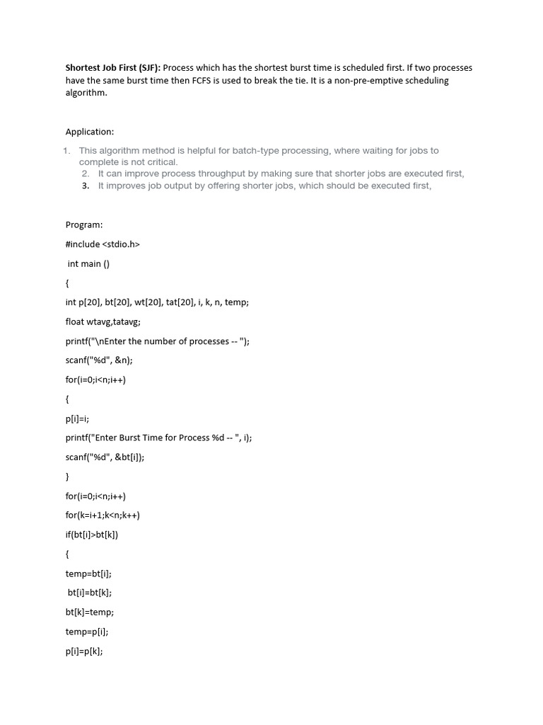 SJF - RRJ PGM | PDF | Computer Programming | Computing