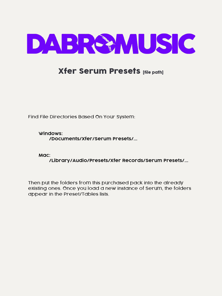 Serum Presets File Path | PDF