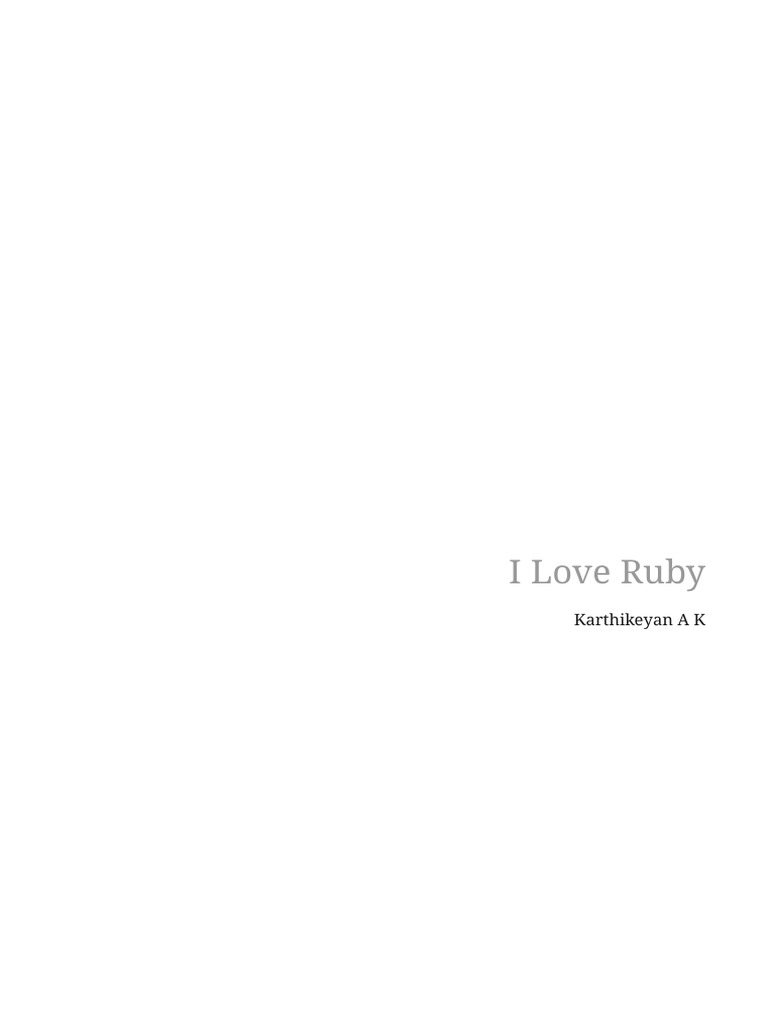 I Love Ruby | PDF | Free Software | Software Development