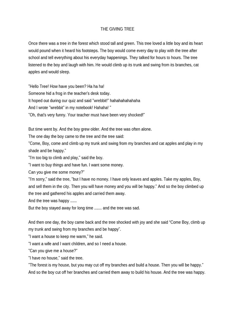 the giving tree copy | PDF | Trees the giving tree copy | PDF | Trees