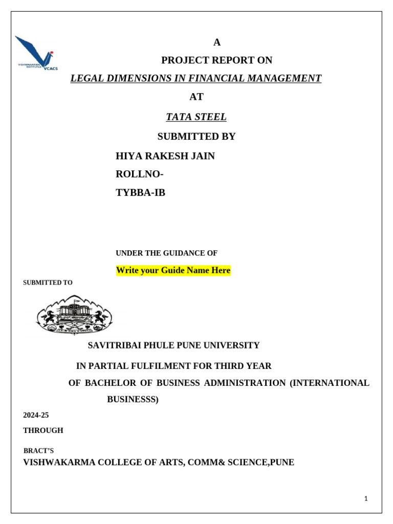 50 Marks Project Report Format | PDF | Business