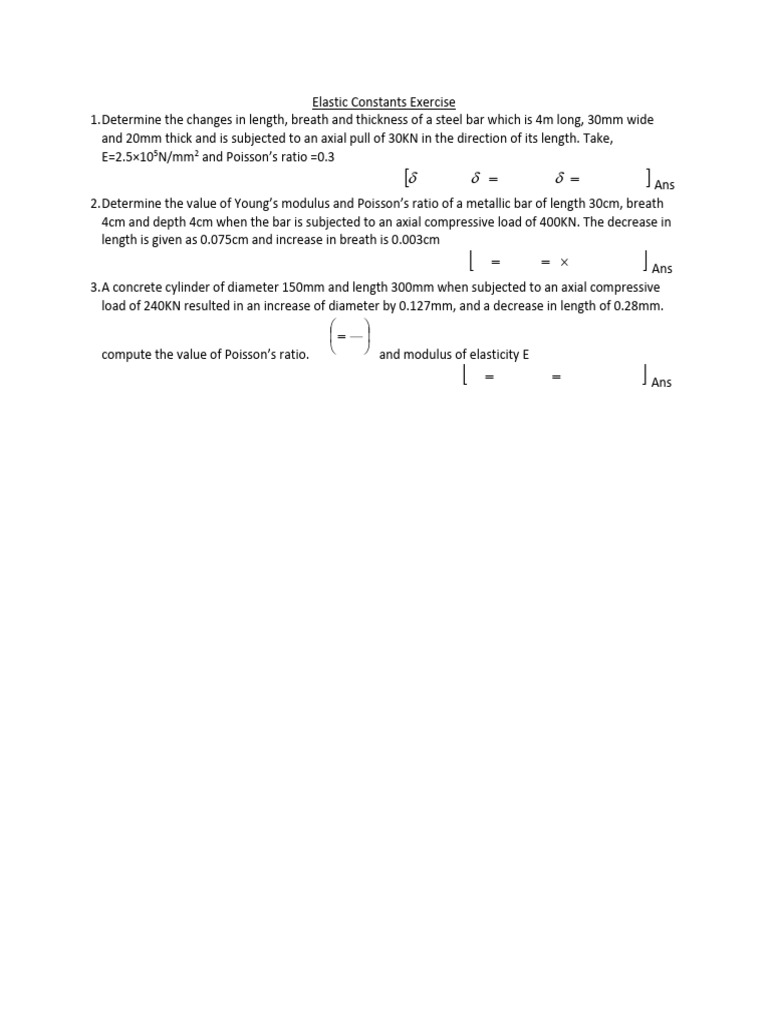 Elastic Constants Exercise | PDF