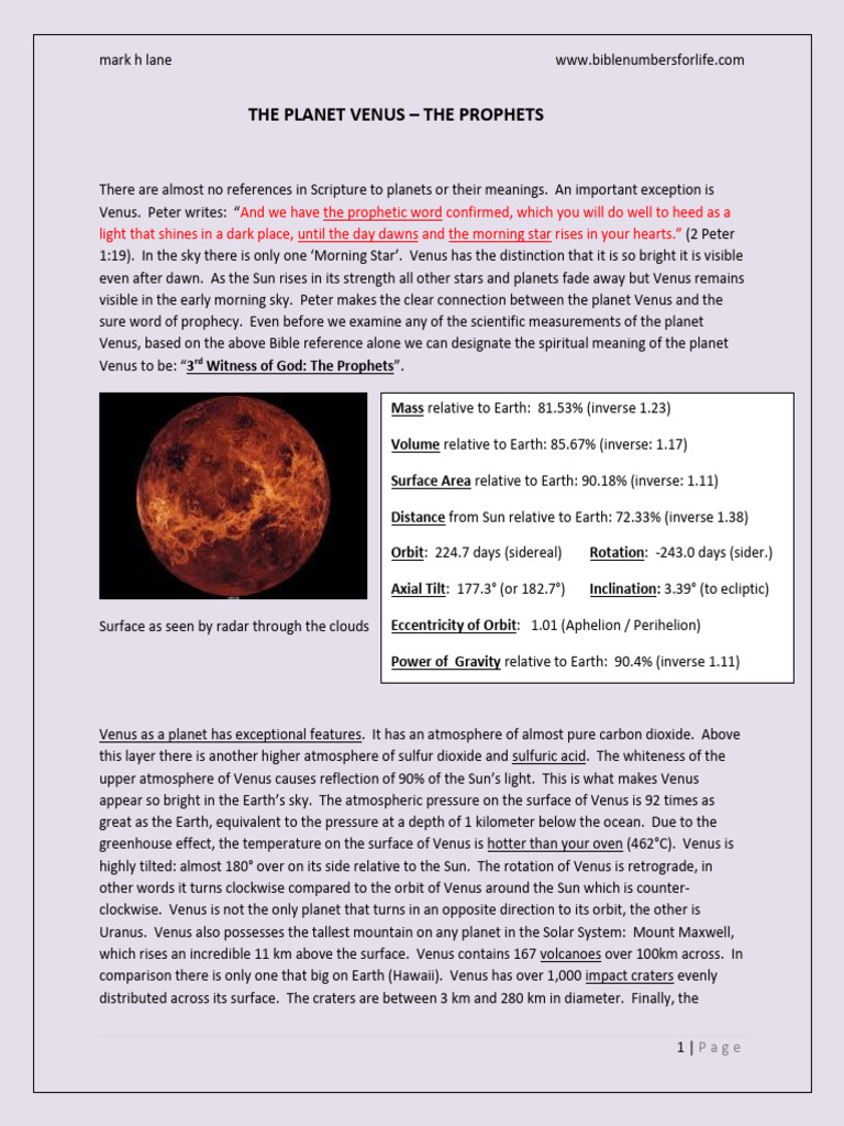 Venus: Prophetic Symbolism | PDF | Venus | Planets