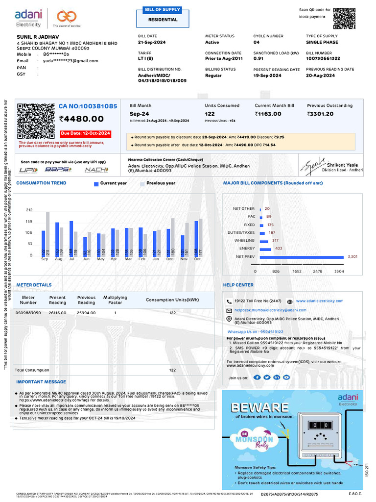 Light Bill Compressed | PDF | Cheque | Payments