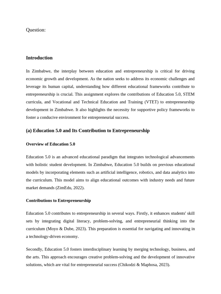 EDUCATIONAL ENTRENUERSHIP | PDF | Entrepreneurship | Science, Technology, Engineering, And ...