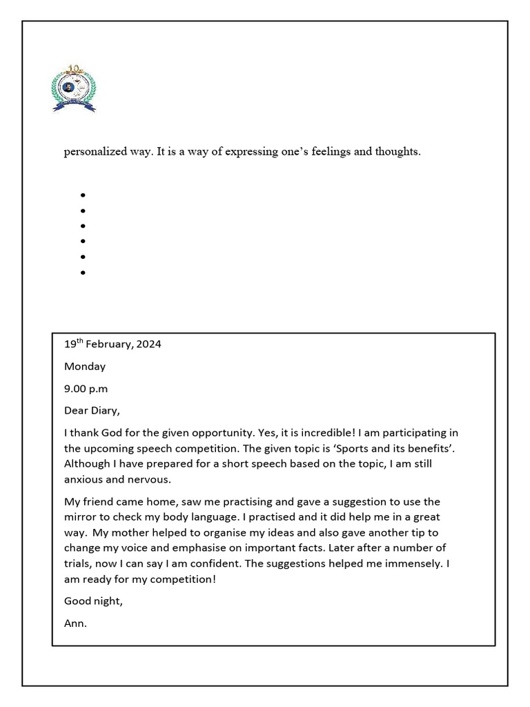Diary Entry (1) | PDF Diary Entry (1) | PDF