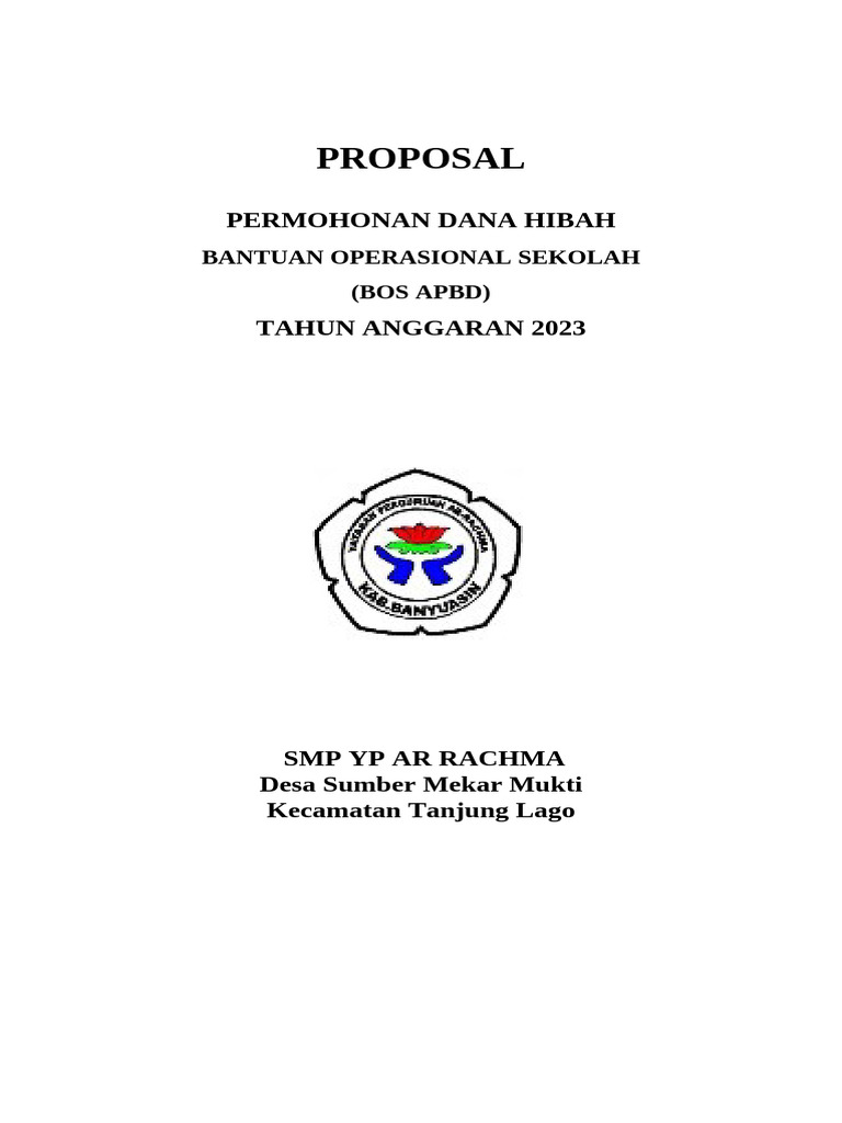 Proposal Dana BOS SMP YP Ar Rachma | PDF