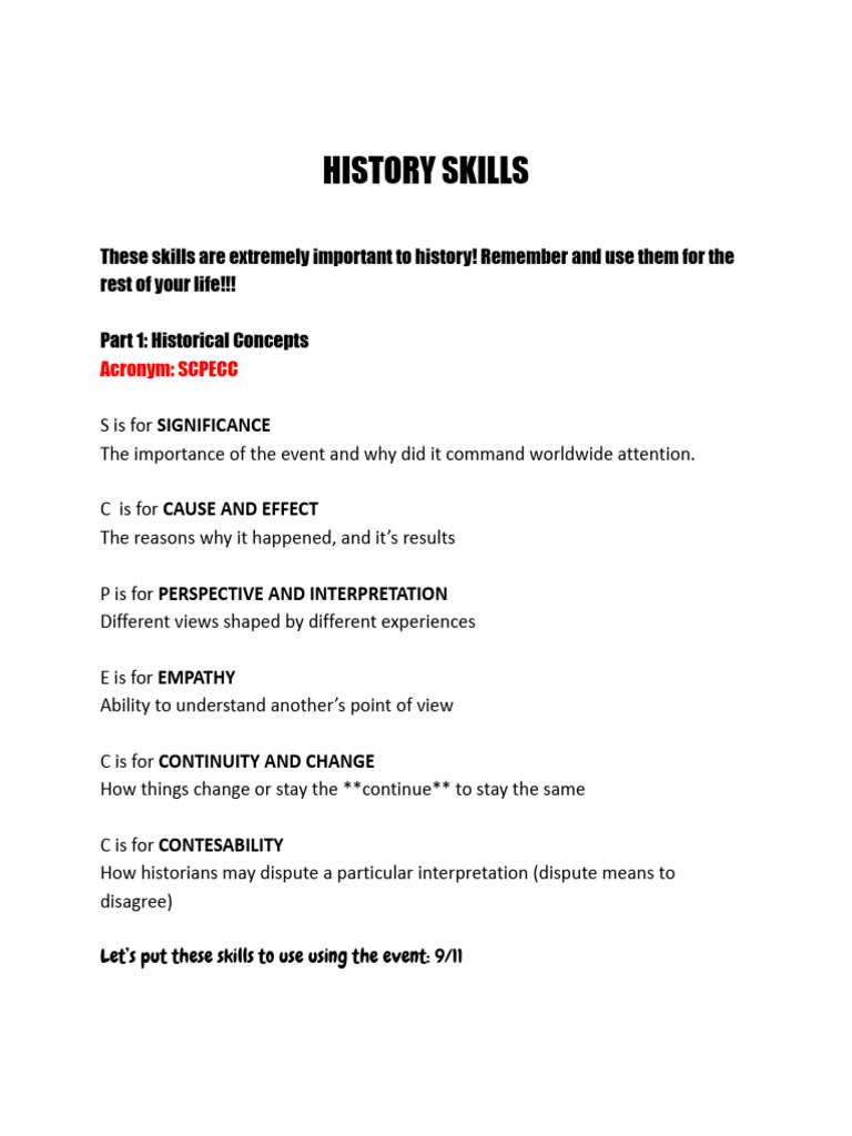 Yr7 History Skills | PDF | History