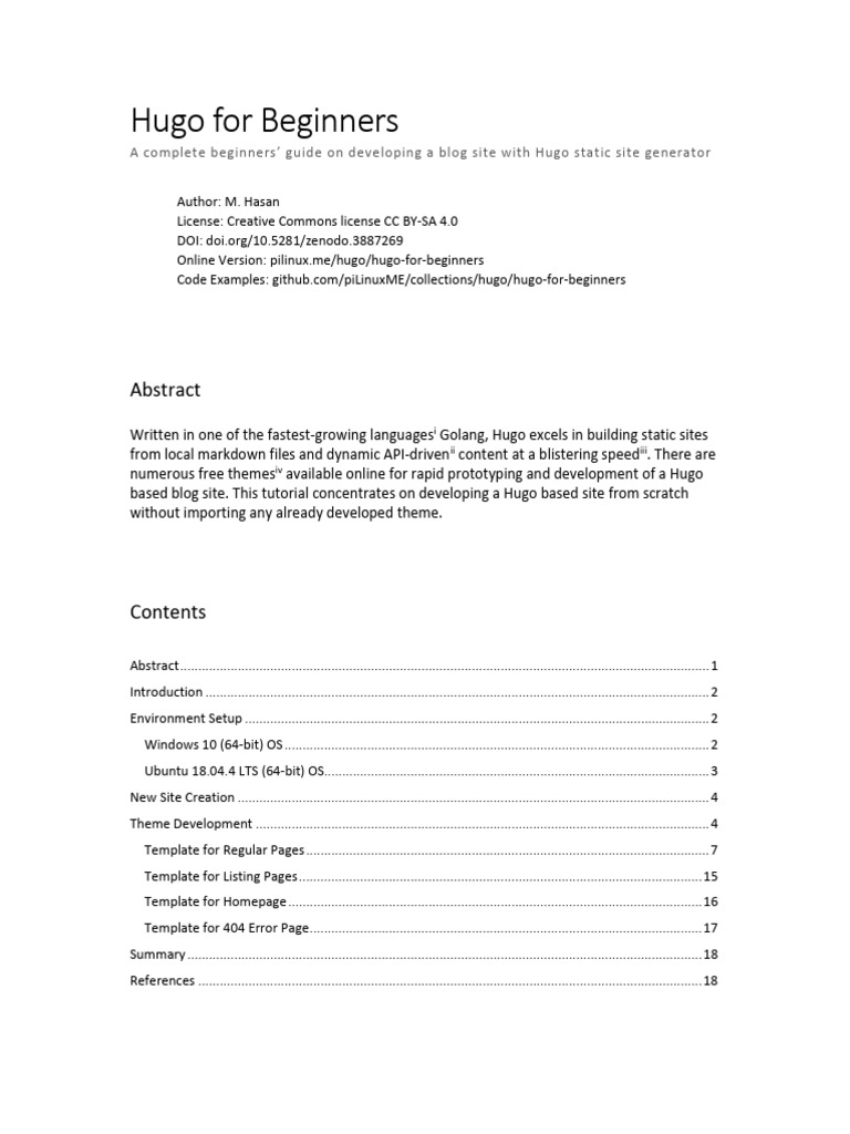 Hugo for Beginners 2 | PDF | Command Line Interface | Web Server