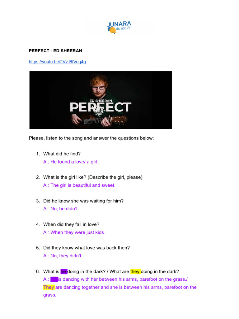 Perfect - Ed Sheeran | PDF