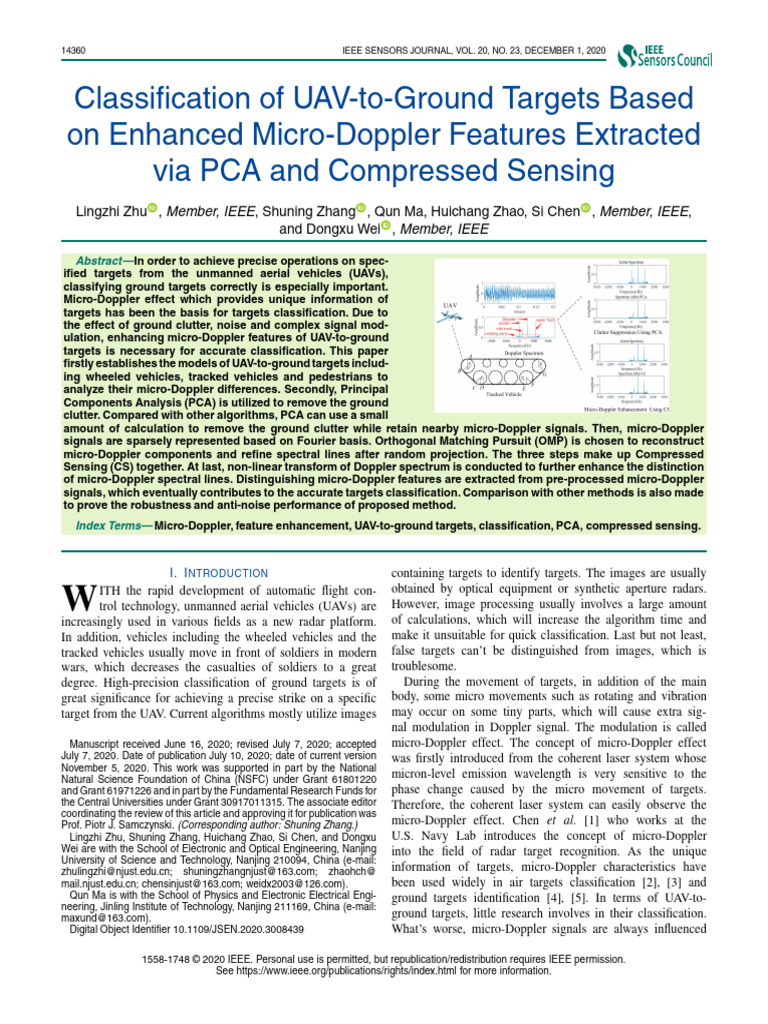 Classification of UAV-to-Ground Targets Based On Enhanced Micro-Doppler Features Extracted Via ...