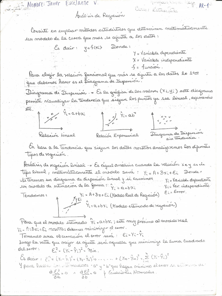 ESTADISTICA Analisis de Regresion | PDF