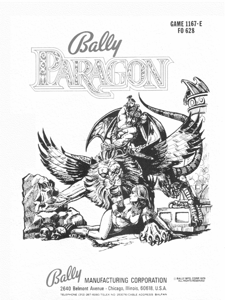 Bally 1979 Paragon Manual | PDF