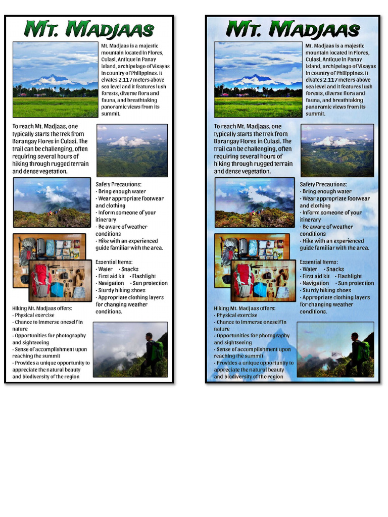 Infographics of Mt. Madjaas, Culasi, Antique in Philippines | PDF