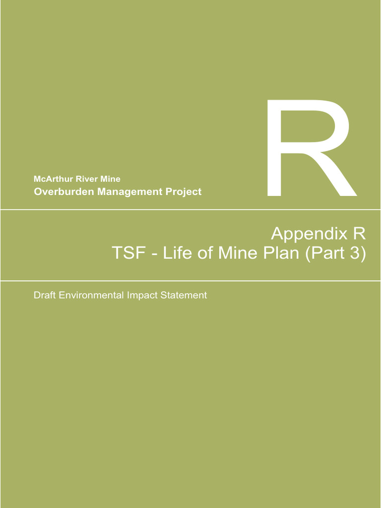 MRM Overburden Draft Eis AppendixR TSF Life Mine Plan Pt3 | PDF ...