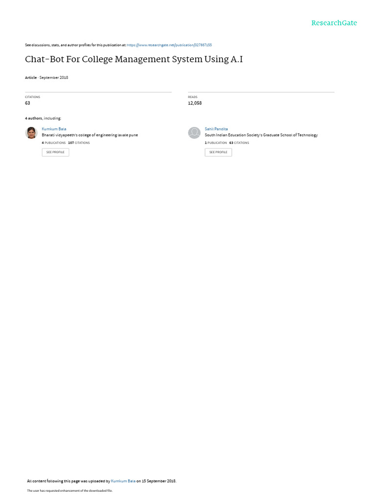 UNIVERSITY CHAT BOT | PDF | Databases | Computing