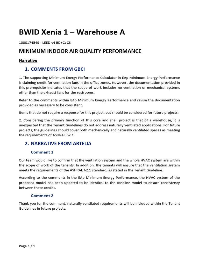 Xenia 1 - EAc2 - WHA Narrative GBCI Comment | PDF | Computers