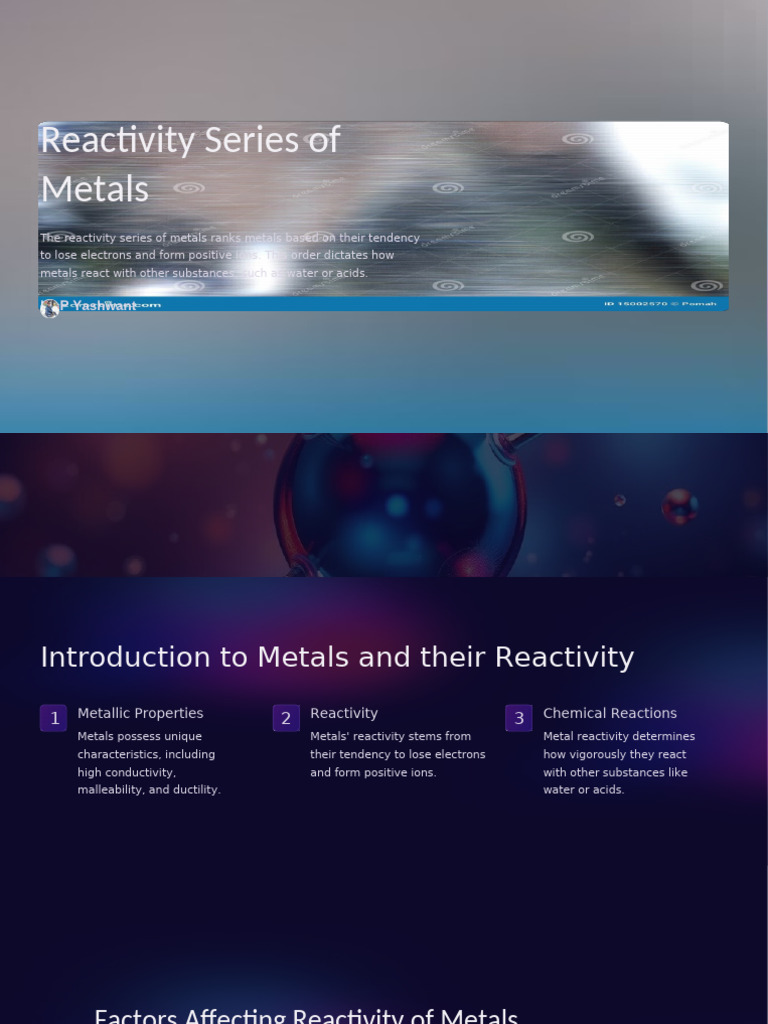 Reactivity-Series-of-Metals | PDF | Silver | Metals