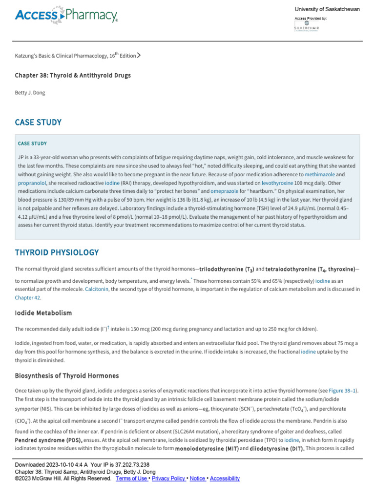 Thyroid & Antithyroid Drugs Guide | PDF | Thyroid | Endocrine System