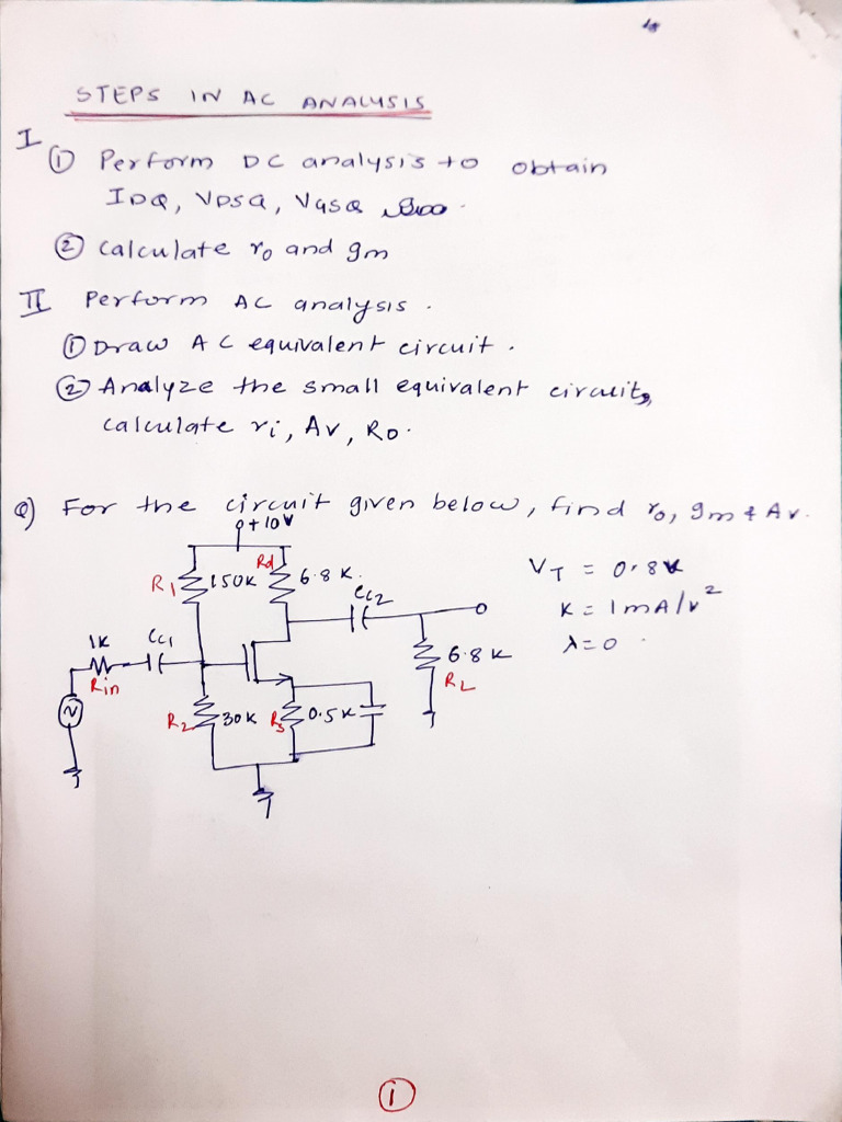 Small Signal Analysis Solved Problem[1] Copy Pdf Electronic