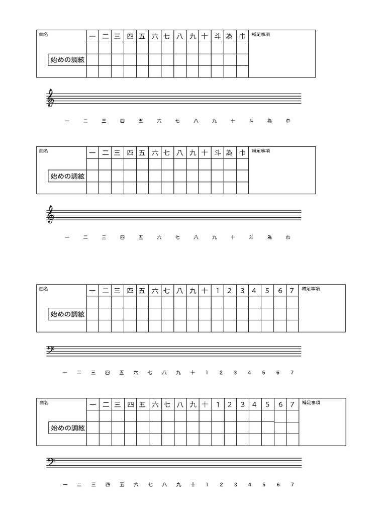 Tuning Table Template | PDF