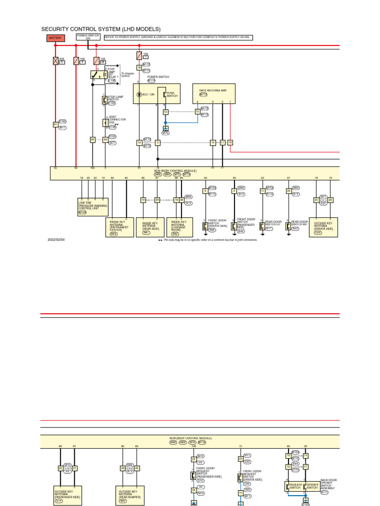 Security Control System (LHD Models) | PDF | Electrical Connector | Car