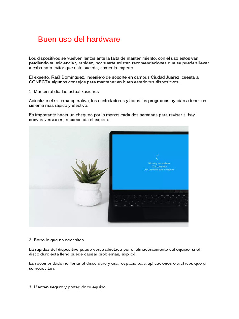 Buen Uso Del Hardware | PDF | Hardware de la computadora | Software ...