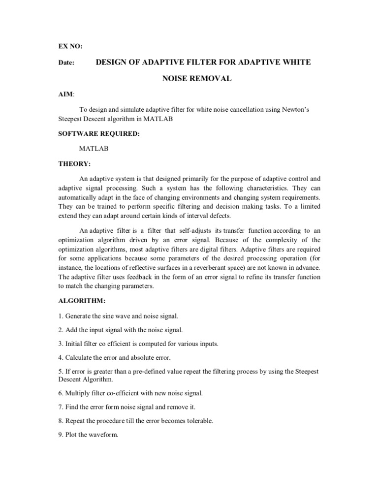 Adaptive Filters | PDF