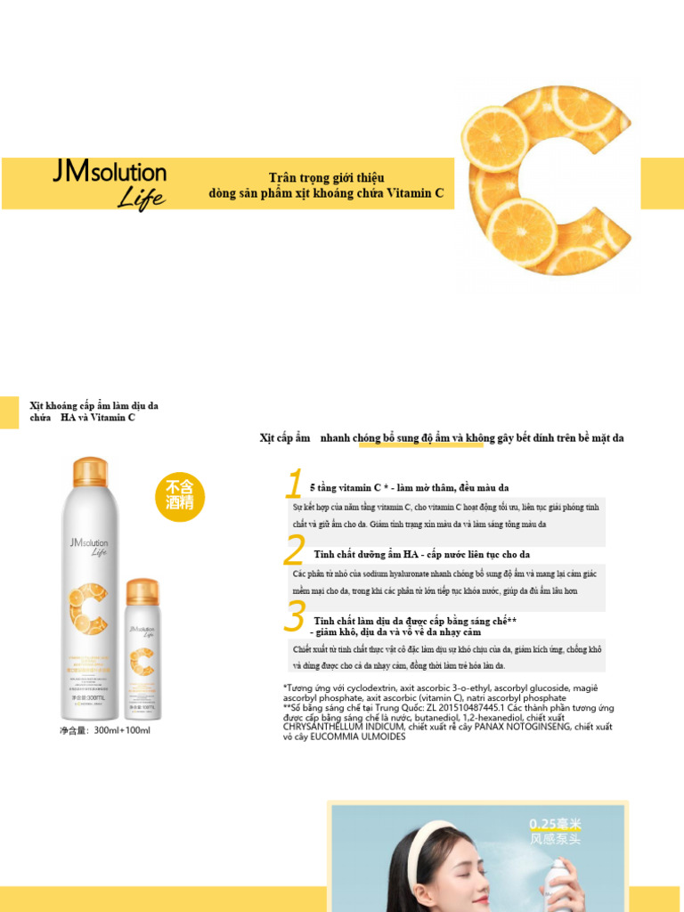 Xịt Khoáng JMsolution Life-Giới Thiệu Sản Phẩm | PDF