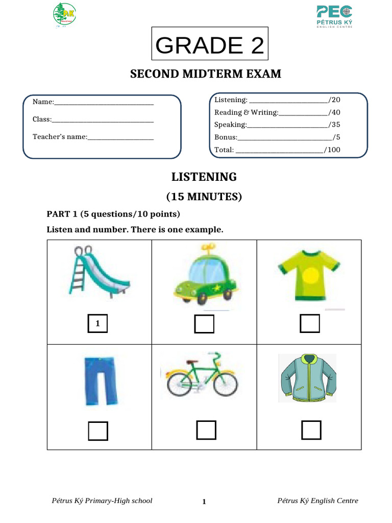 2ND Midterm Exam Grade 2 | PDF | Language Arts & Discipline | Self ...