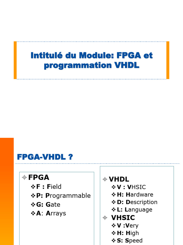 Chapitre N°1 - FPGA-VHDL | PDF | Ingénierie informatique | Informatique