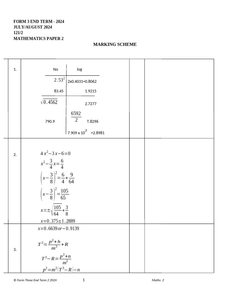 Maths f3 Pp2 Mks | PDF | Elementary Mathematics | Euclidean Geometry
