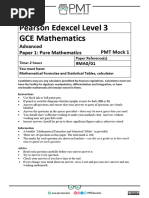 PMT Mock 1 QP - Paper 1 Edexcel Maths A-Level | PDF