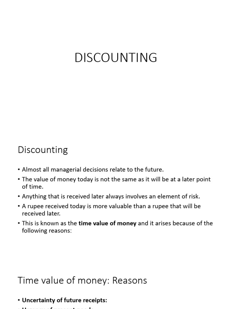 Understanding Discounting and Present Value | PDF | Discounting | Time Value Of Money