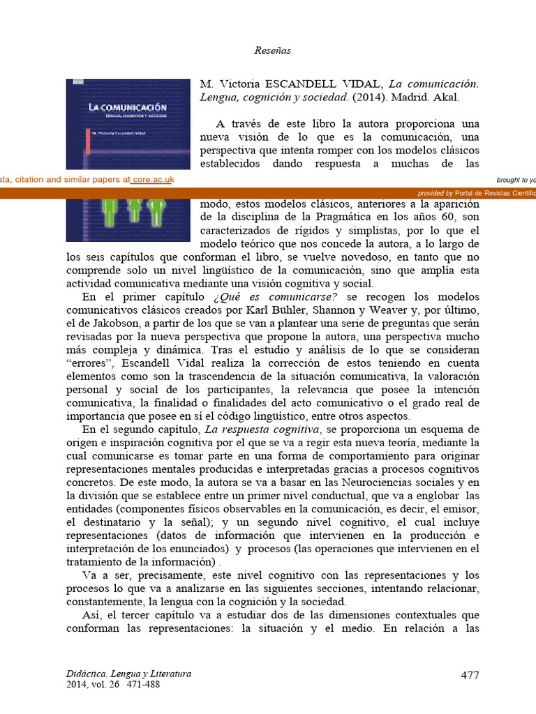 M Victoria Escandell Vidal La Comunicaci Pdf Mente Cognición