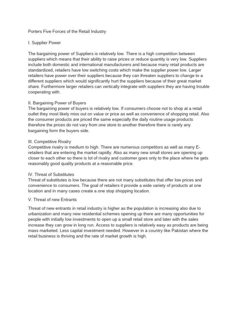 Porters Five Force Model | PDF | Law