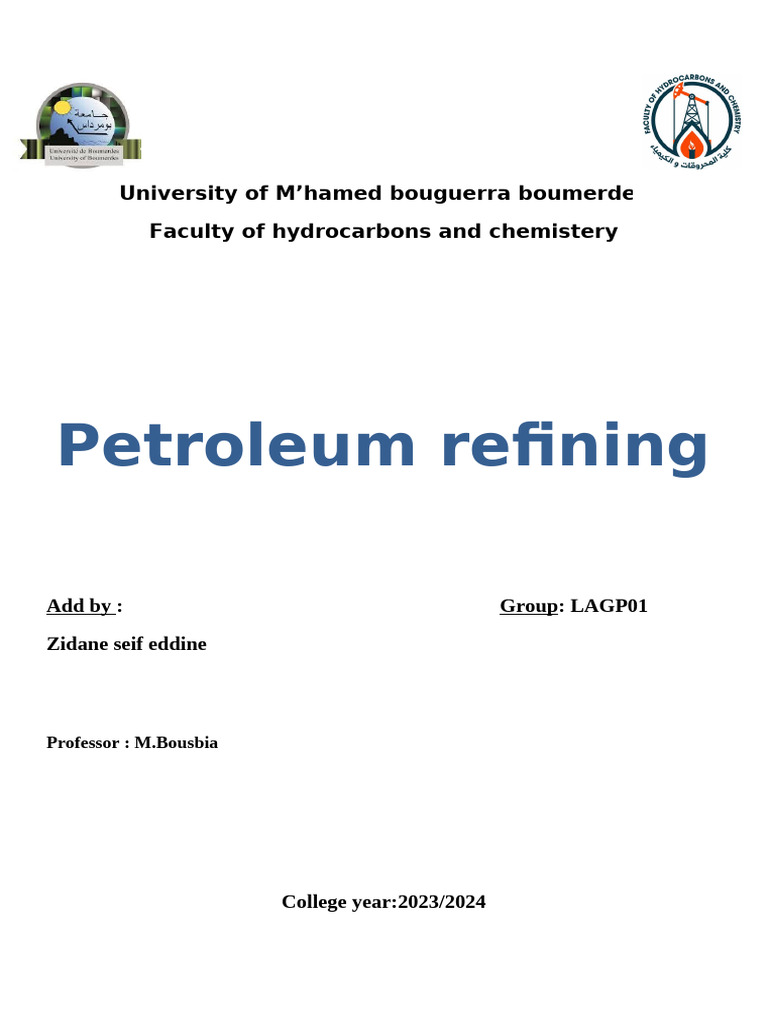 Refining Process | PDF | Oil Refinery | Cracking (Chemistry)