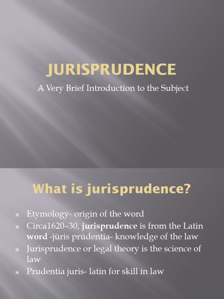 Introduction to Jurisprudence Explained | PDF