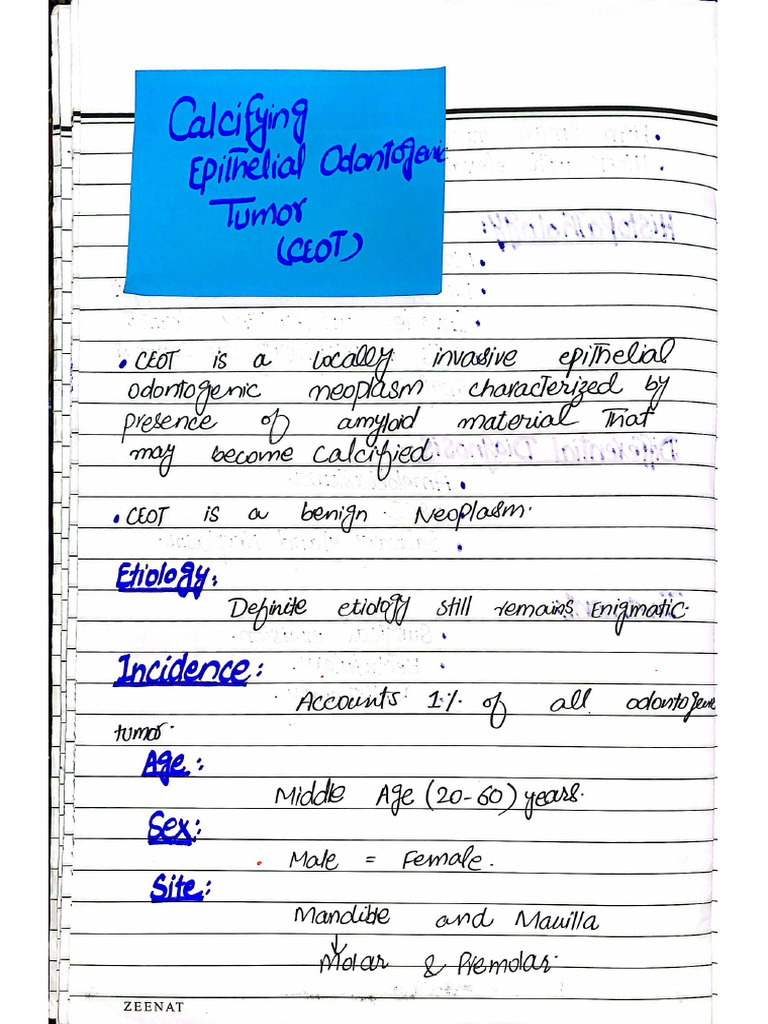 Ceot - Calcifying Epithelial Odontogenic | PDF