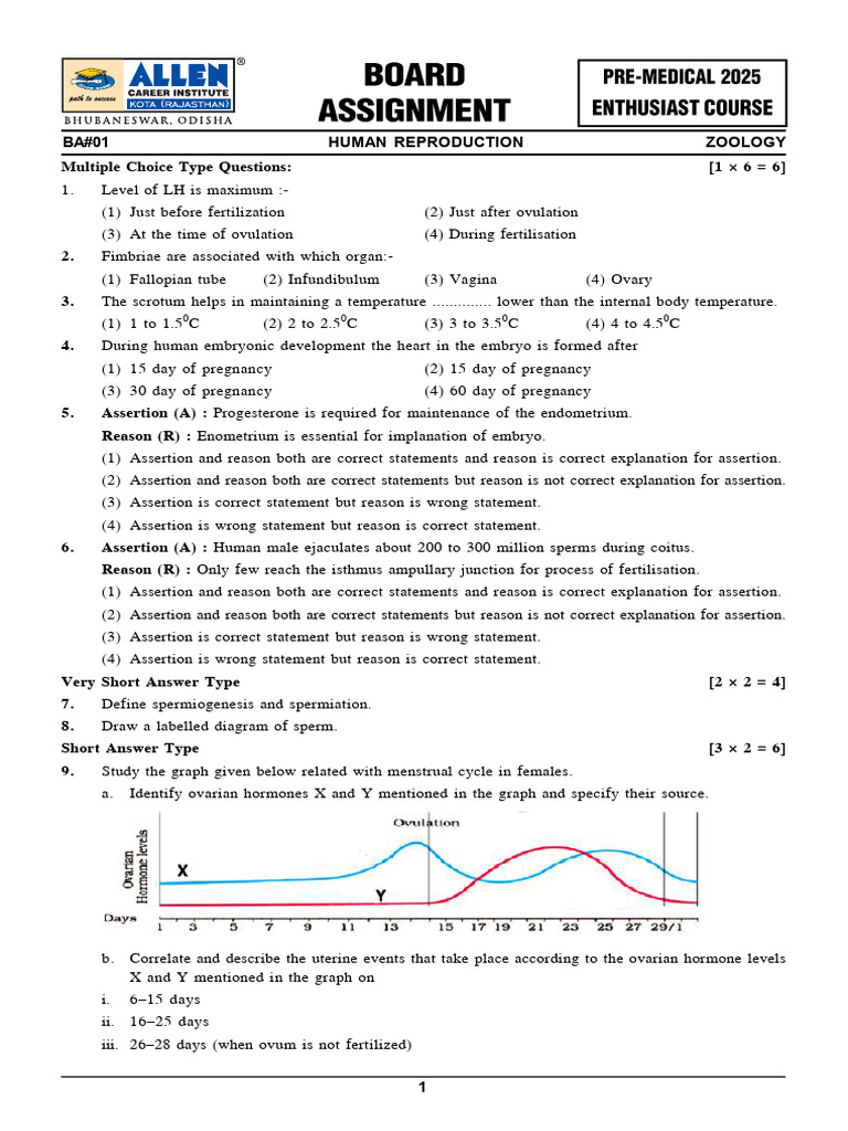 Z01. RA - ZOOL - Human Reproduction - SC | PDF | Menstrual Cycle | Ovary