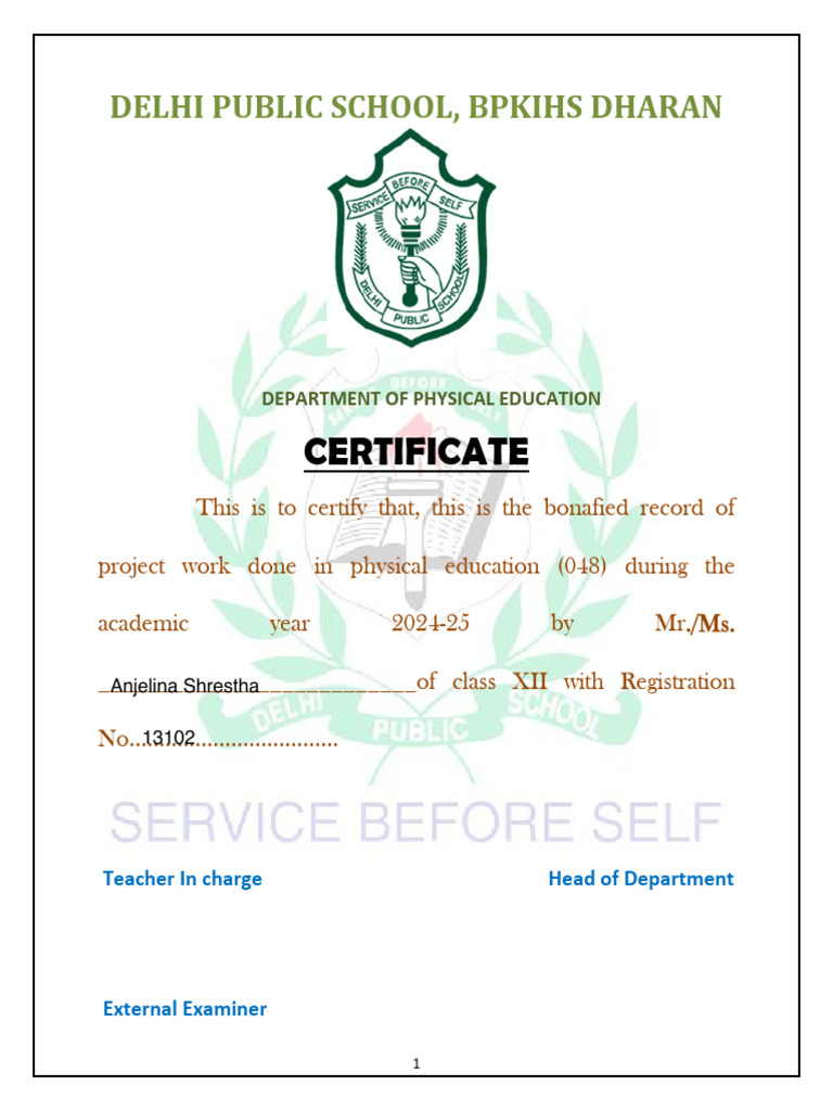 PE Project File Front Page | PDF