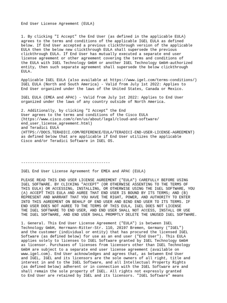 EULA | PDF | License | Software