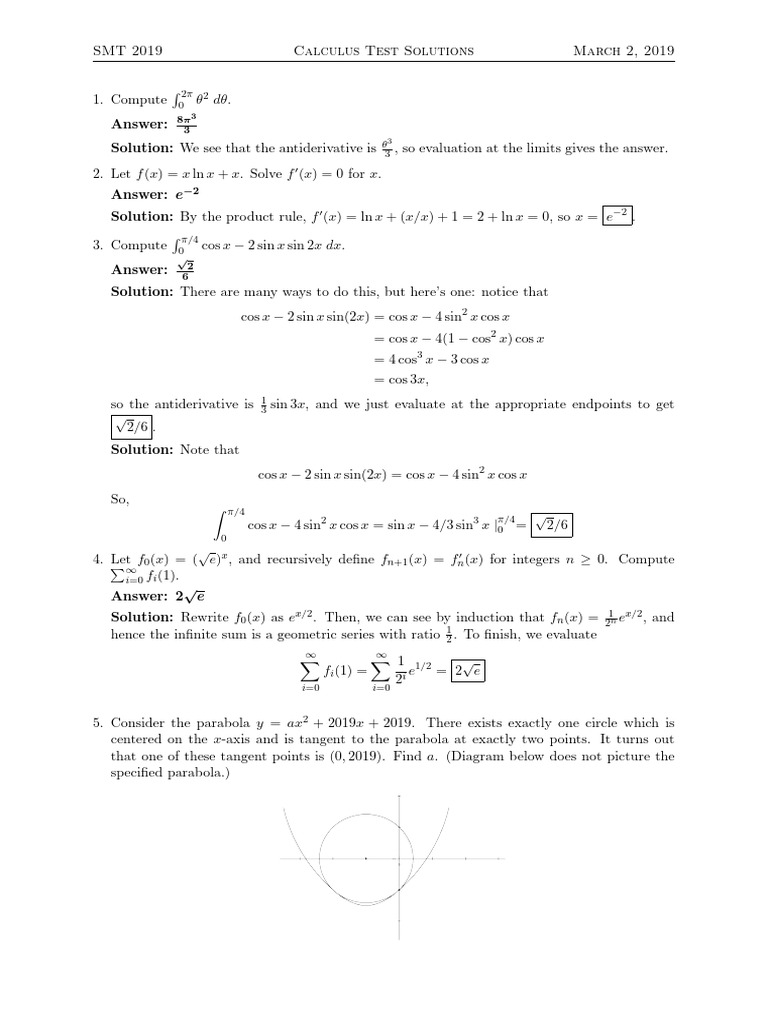 calculus-solutions | PDF | Tangent | Circle