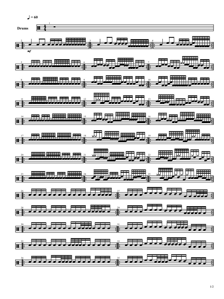 15.32nd Notes Fill | PDF | Drumming | Rhythm And Meter