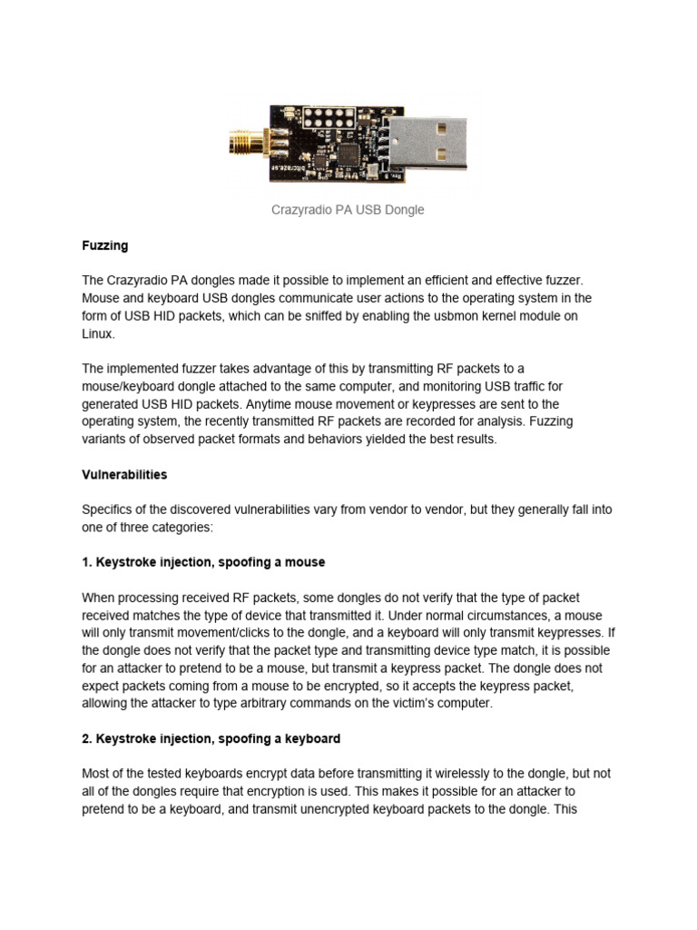 MouseJack Whitepaper v1.1 5 6 | PDF | Computer Keyboard | Usb