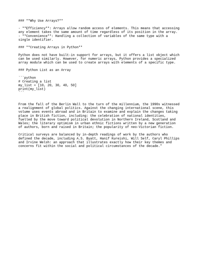 Python Arrays and Lists Guide | PDF