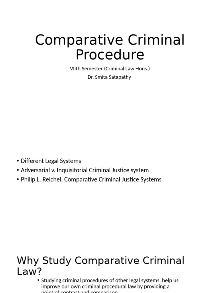 Comparative Criminal Procedure - Unit 1 | PDF | Magistrate | Civil Law ...